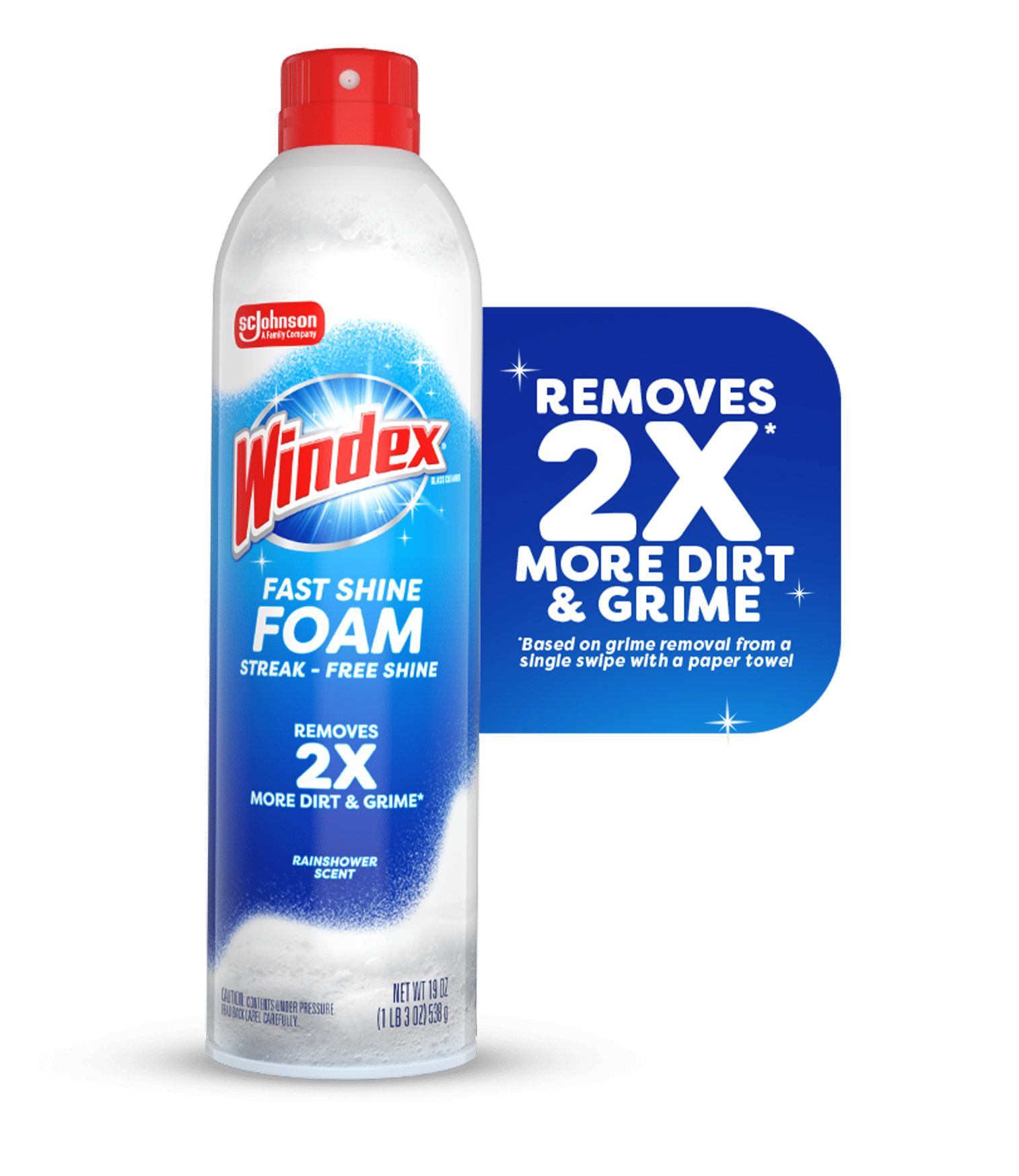 Windex Fast Shine Foam Glass Cleaner, No-Drip Aerosol Cleaning Spray ...