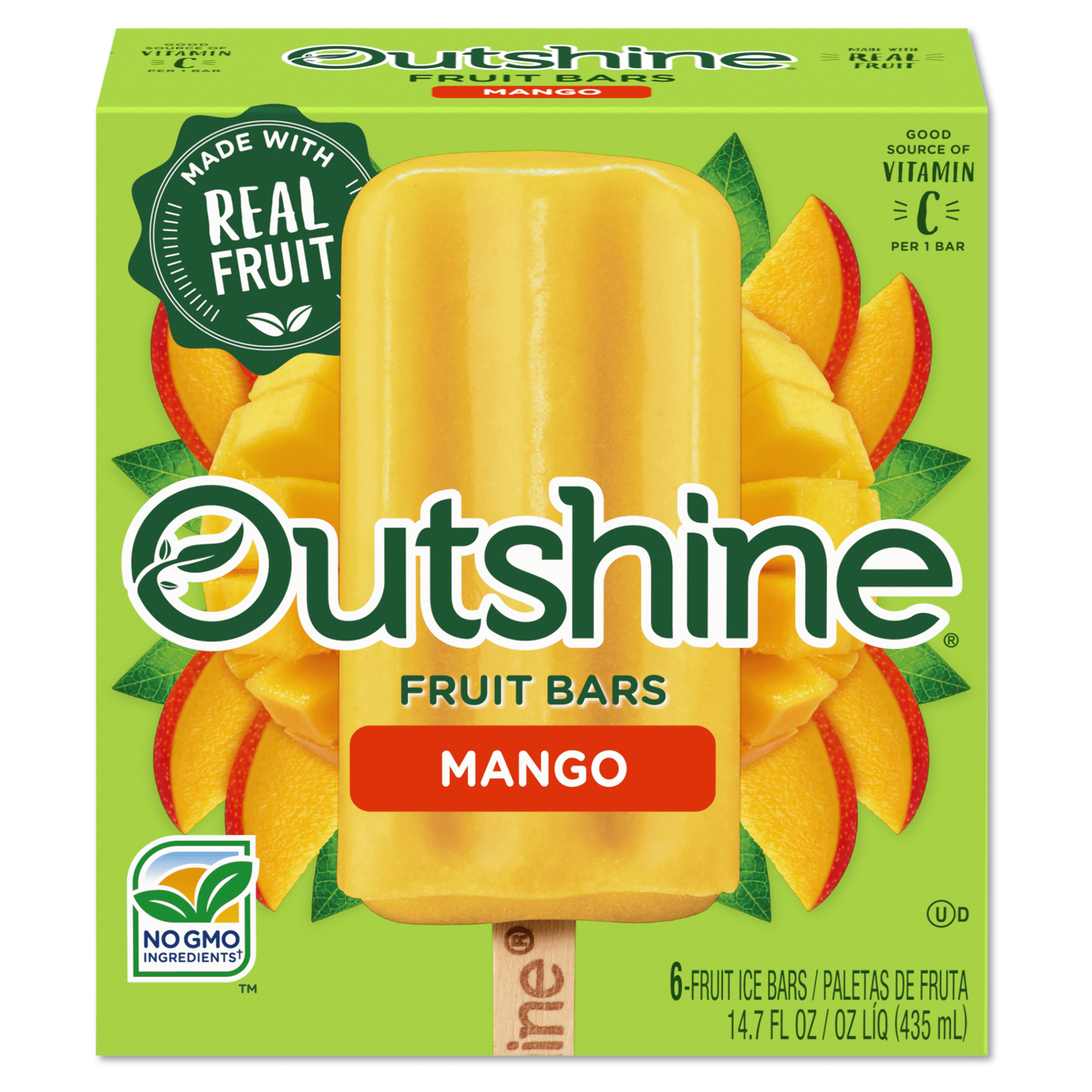 Outshine No Sugar Added Strawberry, Tangerine, and Raspberry Frozen ...